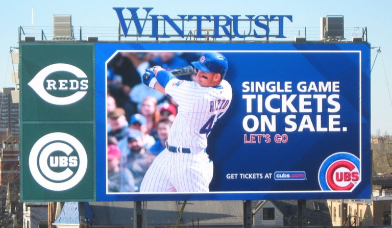 Tickets Single Game Scoreboard Ad - MLB Ballpark Guides